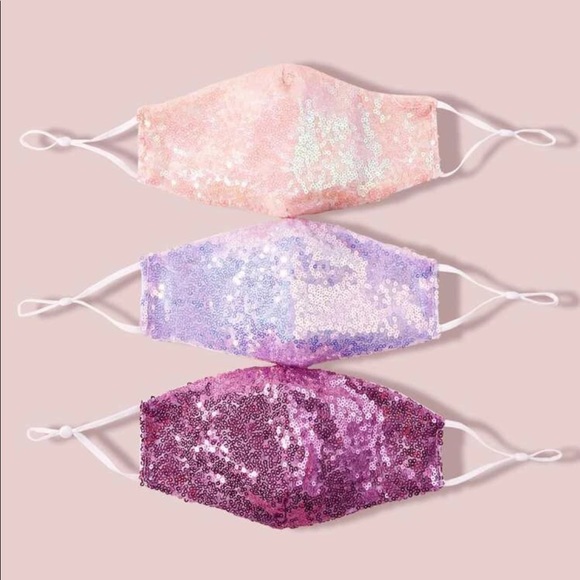 Accessories | 3pc Pastel Sequin Face Mask Set | Poshmark